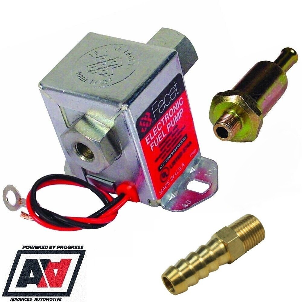 Facet 40106 SS502 12v Electric Fuel Pump 4.5 -7.0 PSI 10mm Union 8mm ...