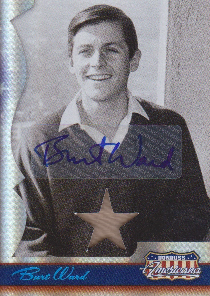 DONRUSS AMERICANA BURT WARD AUTOGRAPH MATERIALS CARD #38 045/100 BATMAN ...