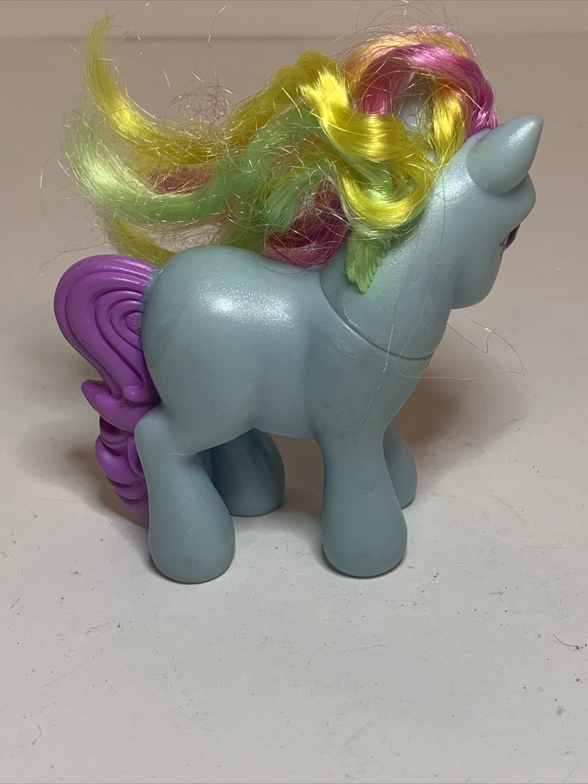 My Little Pony McDonalds Toy Blue Pony Plastic Tail Rainbow Hair 2008 ...