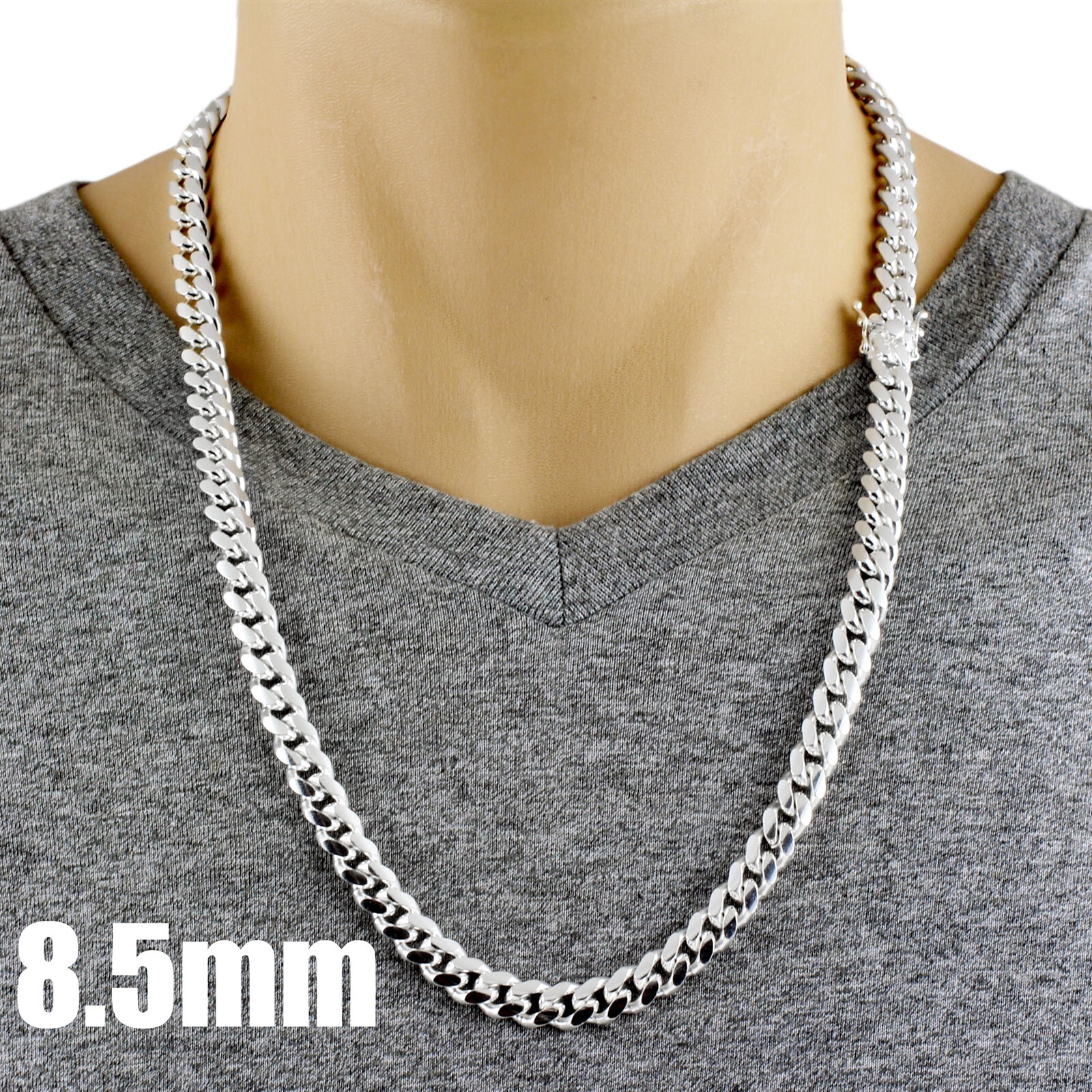Guaranteed 925 Sterling Silver Miami Cuban Chain Necklace Men's Jewelry ...