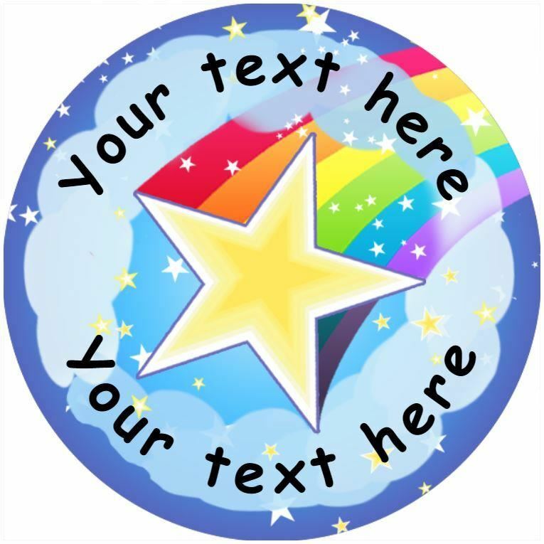 144 Personalised Shooting Star 30 mm Reward Stickers School Teachers ...