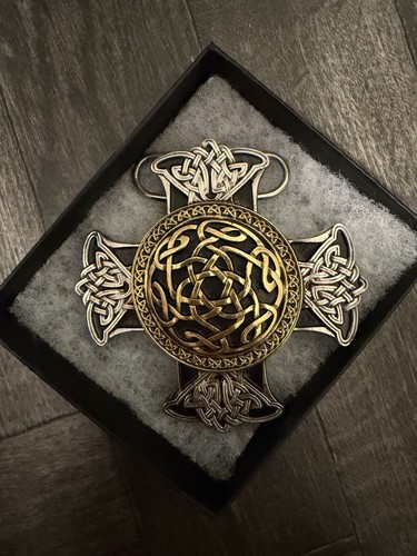 Celtic Cross Gold & Silver Plated Belt Buckle, Medieval, Gift, Dragon ...