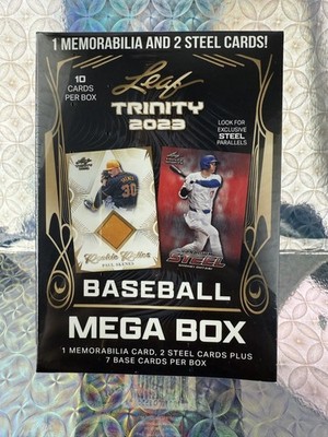 🔥2023 Leaf Trinity Baseball MEGA - 1 Mem, 2 Steel Cards + 7 Base - NEW ...
