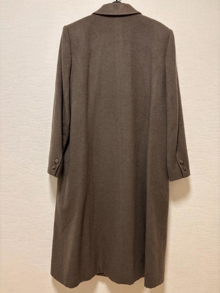 LEANNE 100% Cashmere Long Coat Grège Brown Vintage L Size | eBay UK