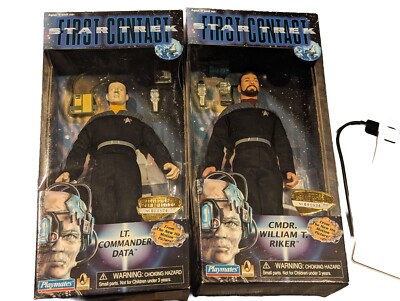 1996 Star Trek First Contact Cmdr. William T. Riker & Lt Cmdr DATA ...