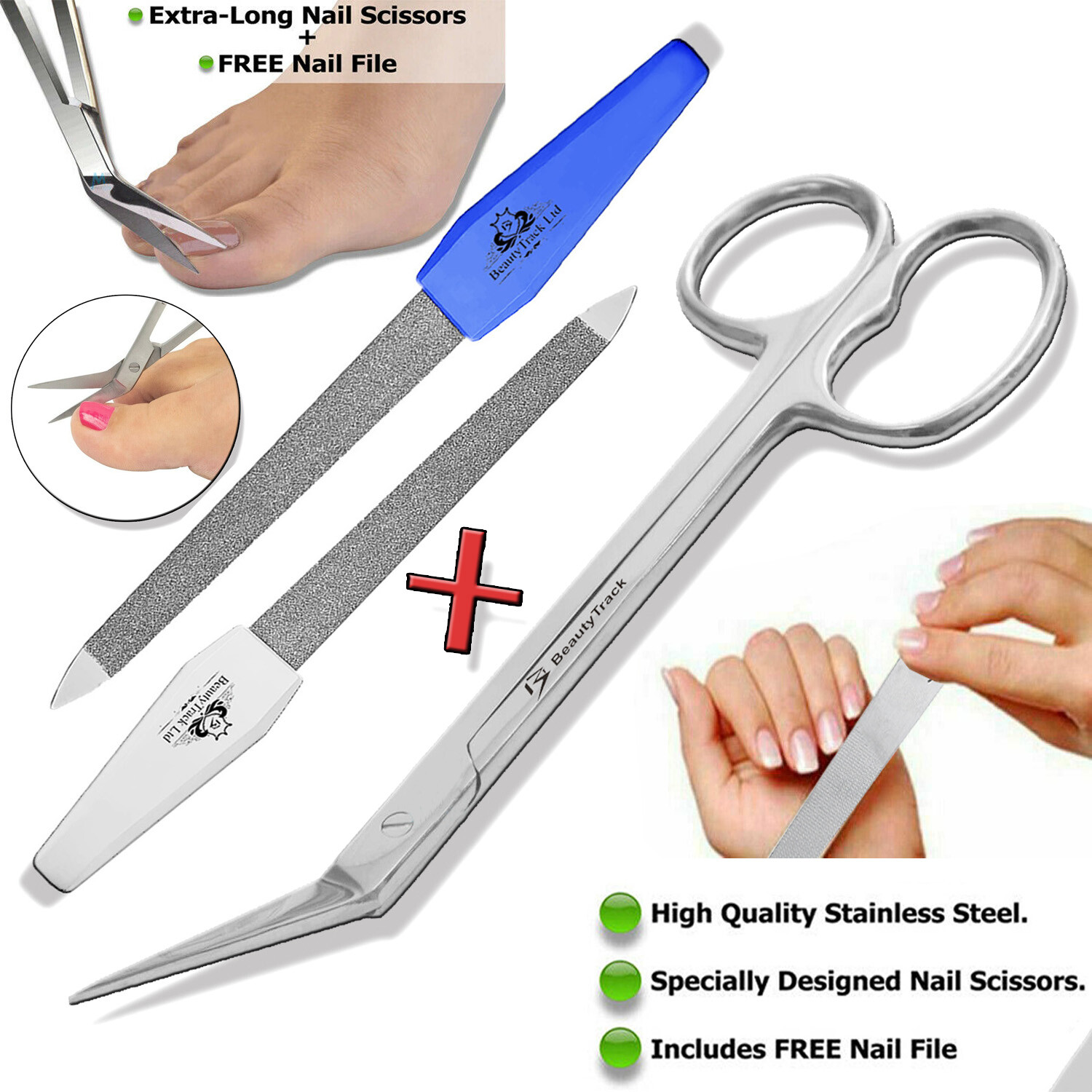 EXTRA LONG HANDLED TOENAIL SCISSORS CLIPPERS HEAVY DUTY MANICURE ...