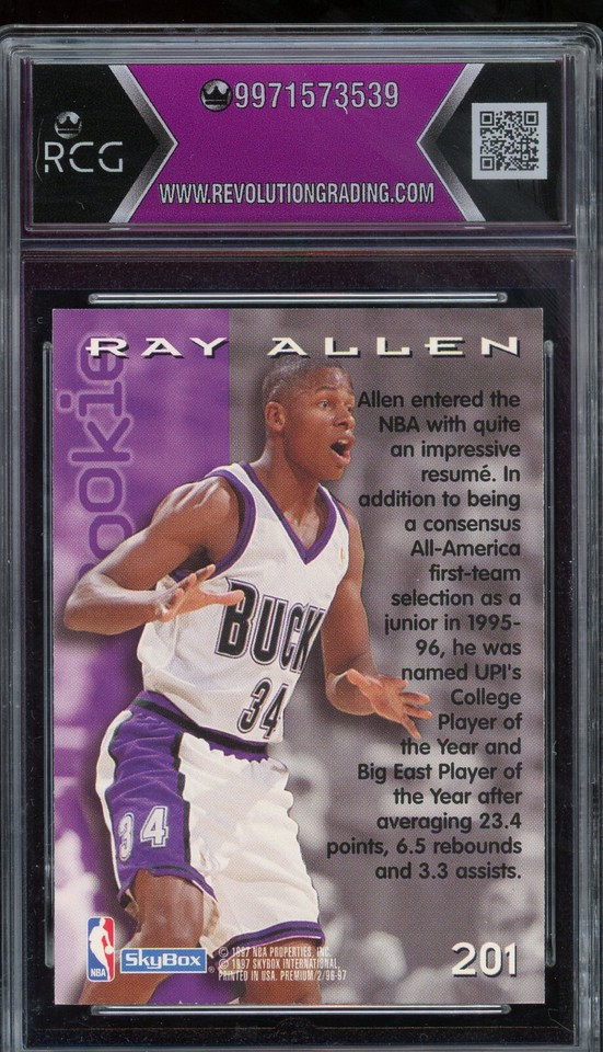 1996/97 SKYBOX PREMIUM RAY ALLEN RC ROOKIE RCG 8 CARD #201 | eBay