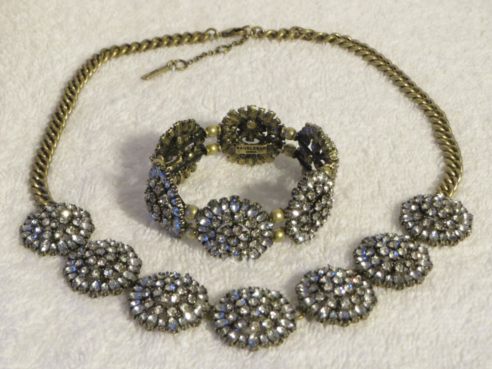 Chunky Baublebar Rhinestone Cluster Statement Necklac… - Gem