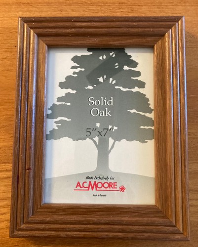 AC MOORE SOLID OAK 5” X 7” PHOTO FRAME WITH WALL MOUNT HARDWARE | eBay