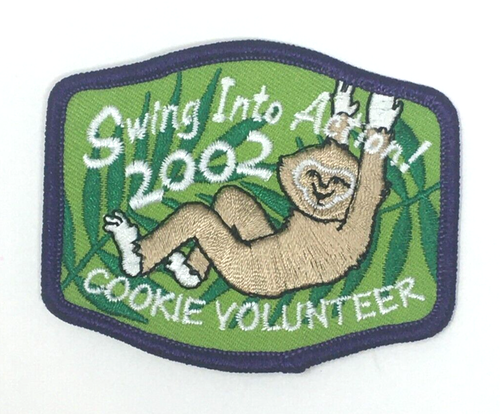 PATCH GSA Girl Scouts Swing Into Action 2002 Cookie Volunteer Monkey ...