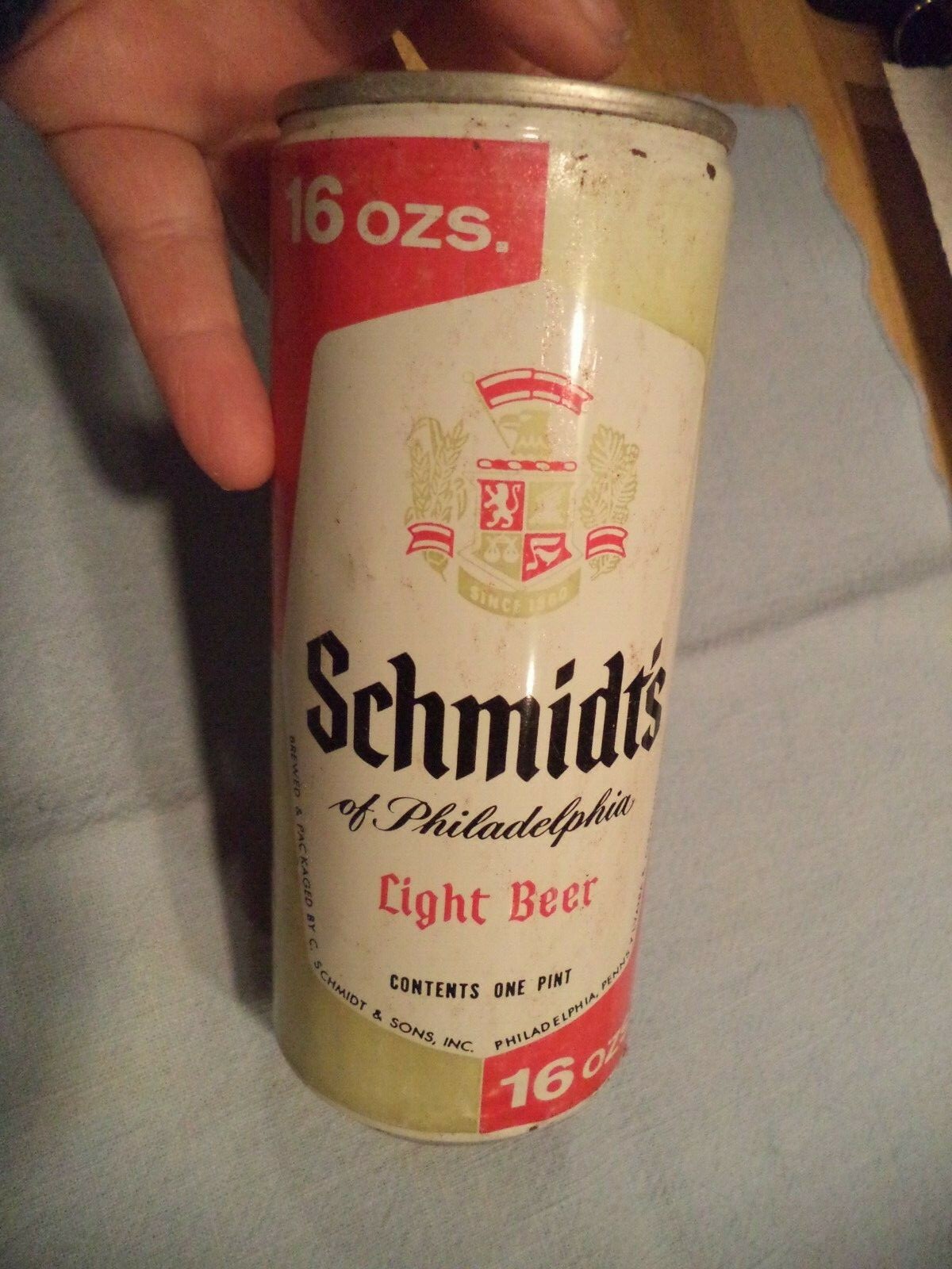 SCHMIDT'S OF PHILADELPHIA LIGHT BEER CAN 16 OZ. ALUMINUM PHILADELPHIA ...
