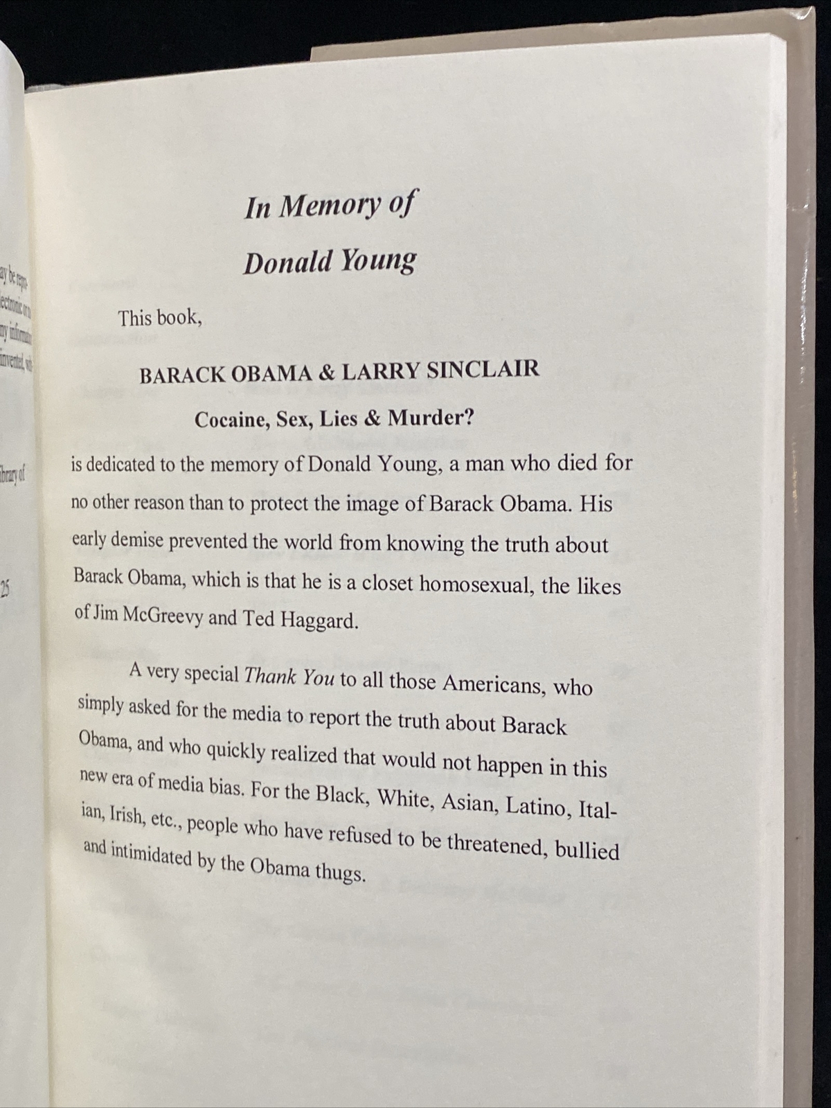 Barack Obama and Larry Sinclair : Cocaine, Sex, Lies and Murder? by ...