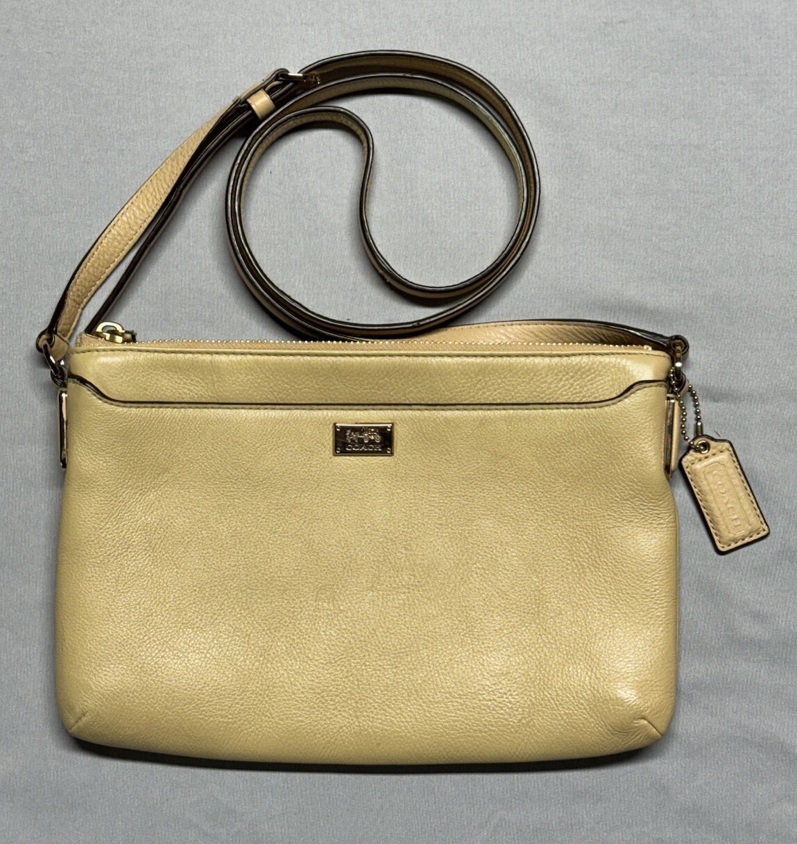Coach Madison Tan Beige Leather East West Swingpack C… - Gem