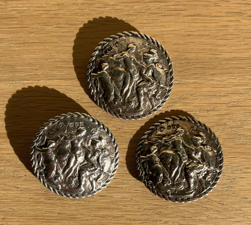 Three antique Victorian sterling silver buttons - London 1898 Thomas ...