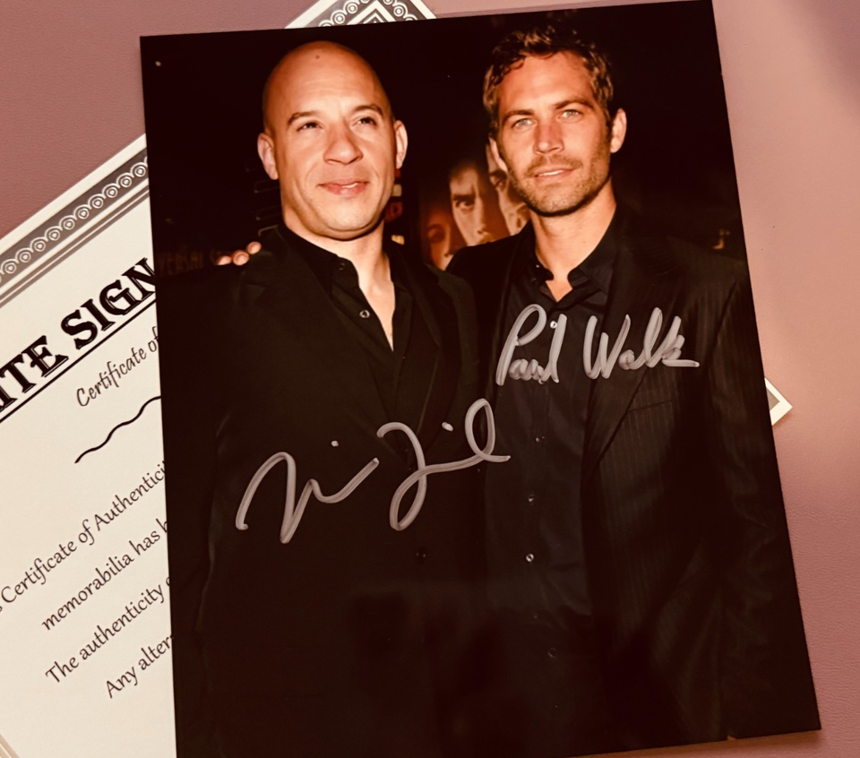 Paul Walker Signed & Vin Diesel Signed•8x10 Photo•Fast and Furious• w/ COA | eBay