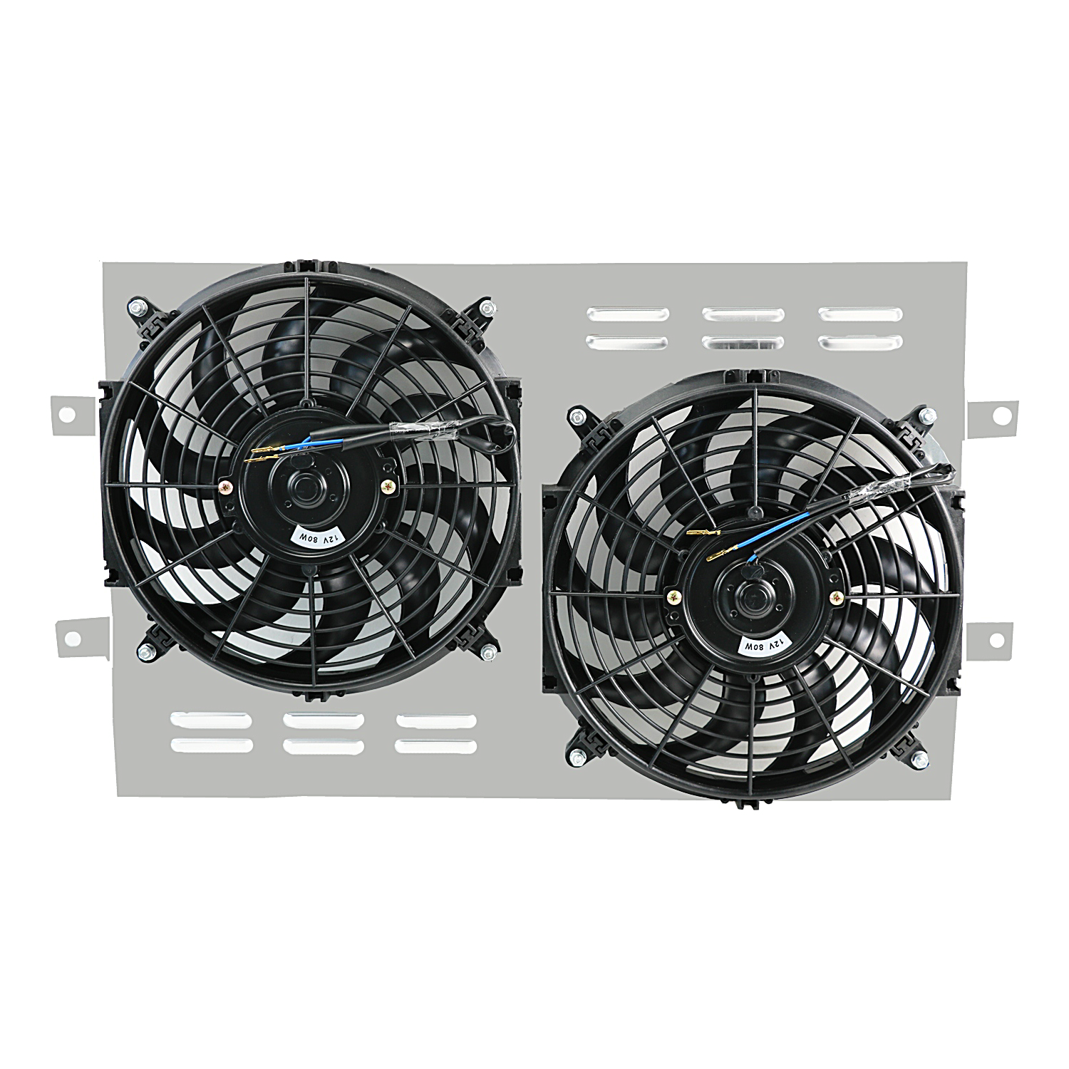 Aluminum Fan Shroud 2x12" Fans for 63 64 65 66 67 68 Chevy Chevelle ...