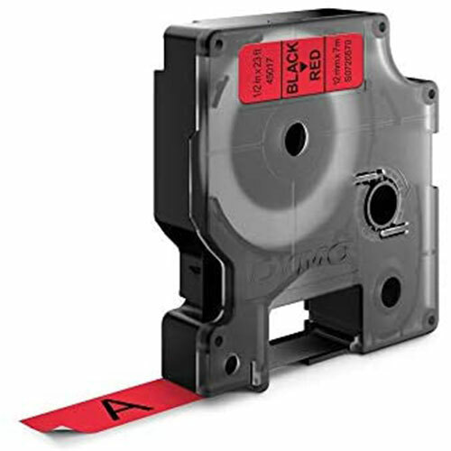 Dymo DYM45017 LabelPoint 350 D1 Label Tape, 1/2" x 23 ft, Black on Red ...