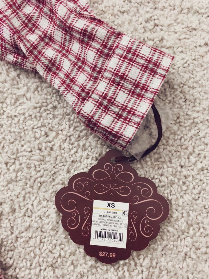 Knox Rose Burgundy Red Gray Silver Metallic Plaid Shirt Top XS Extra ...