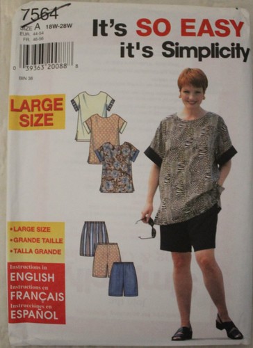 Simplicity 7564 18W-28W Women’s Top & Shorts Uncut | eBay