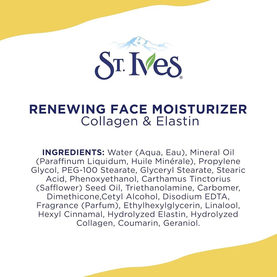 St. Ives Face Cream Facial Moisturizer for Dry Skin, Renewing Collagen ...
