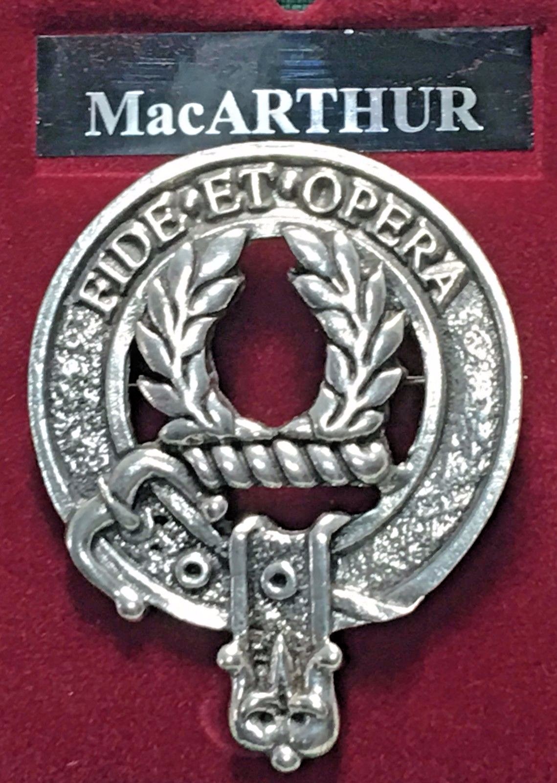 MacArthur Scottish Clan Crest Pewter Badge or Kilt Pin | eBay