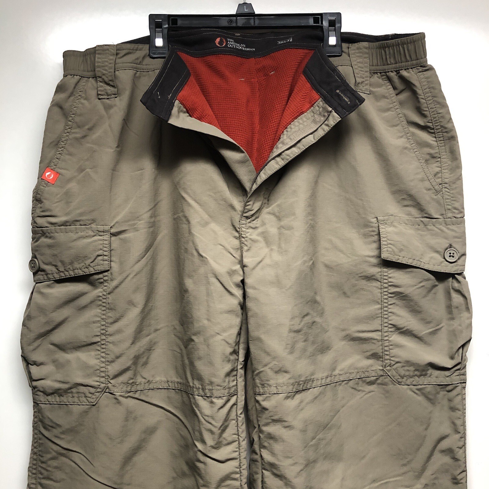 American Outdoorsman Ripstop Men Fleece Lined Cargo Pants 38x32 Hiking ...