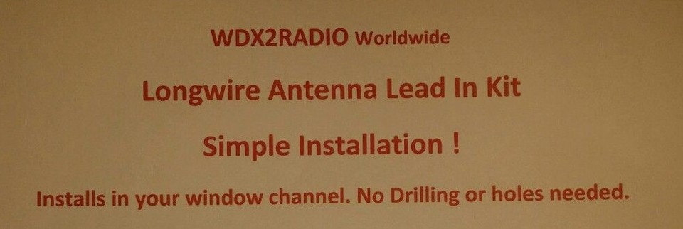 SWL Shortwave Antenna Wire Window Channel Lead Through Strap EZ install ...