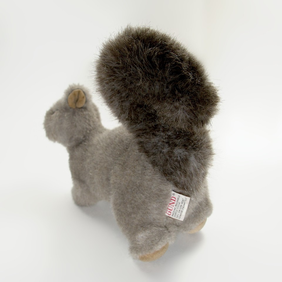 1989 Gund Realistic Grey Squirrel Stuffed Animal 80s Vintage Wildlife ...