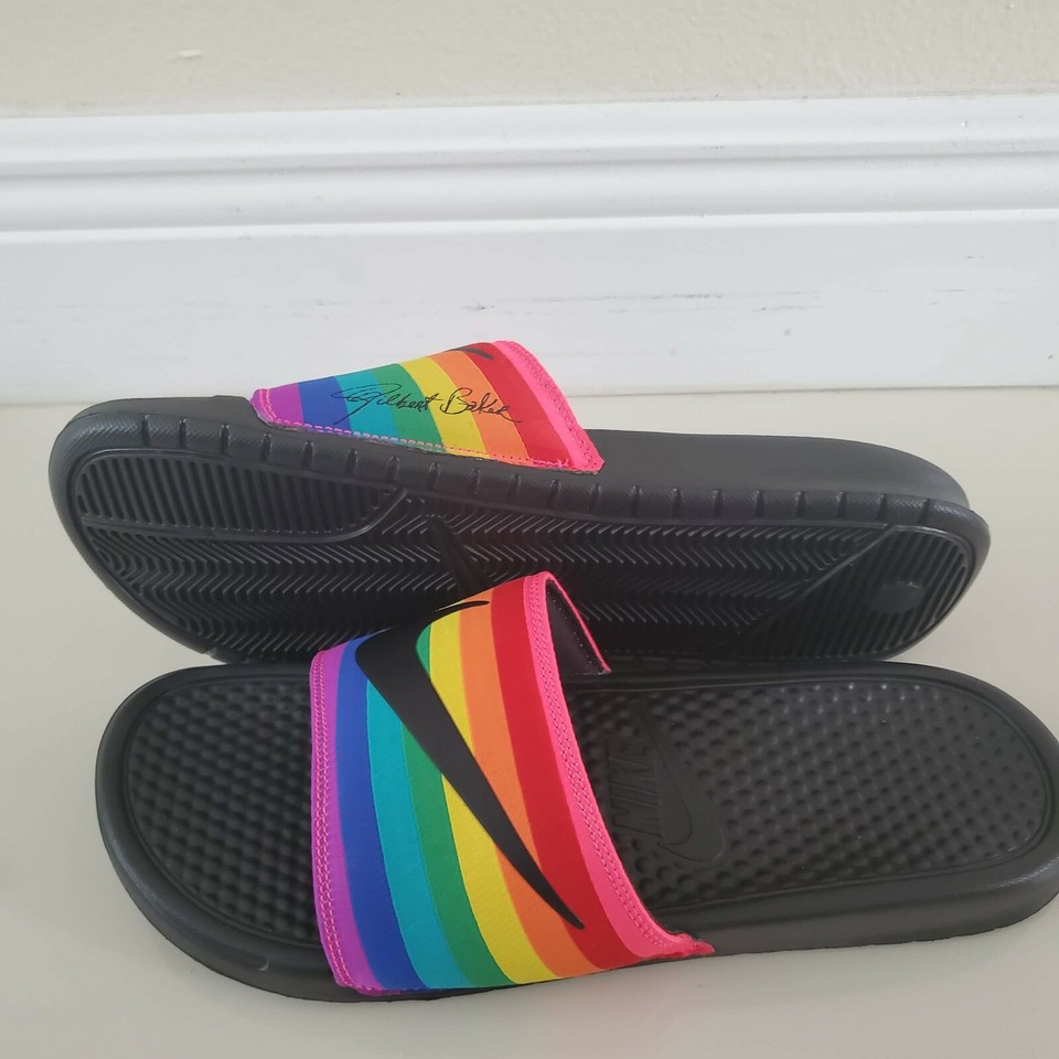 New Nike Benassi JDI Be True Sandals Slides Rainbow LGBTQ CD2717-001 ...