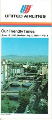 United Airlines timetable 1980/06/13 revised 1980/07/02 | eBay