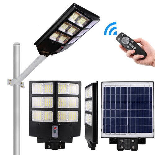 LED Street Light Solar Power with Pole Remote Control sensor Waterproof ...