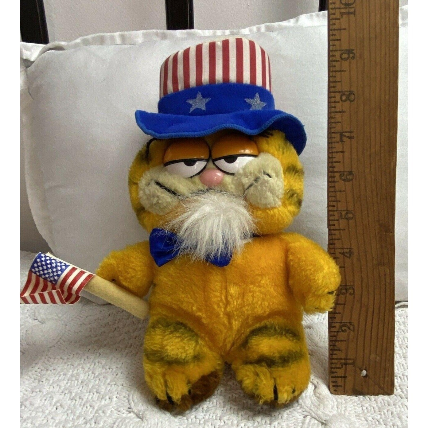 Vintage 1981 Dakin Garfield Patriotic Uncle Sam Plush Stuffed Animal 8 ...
