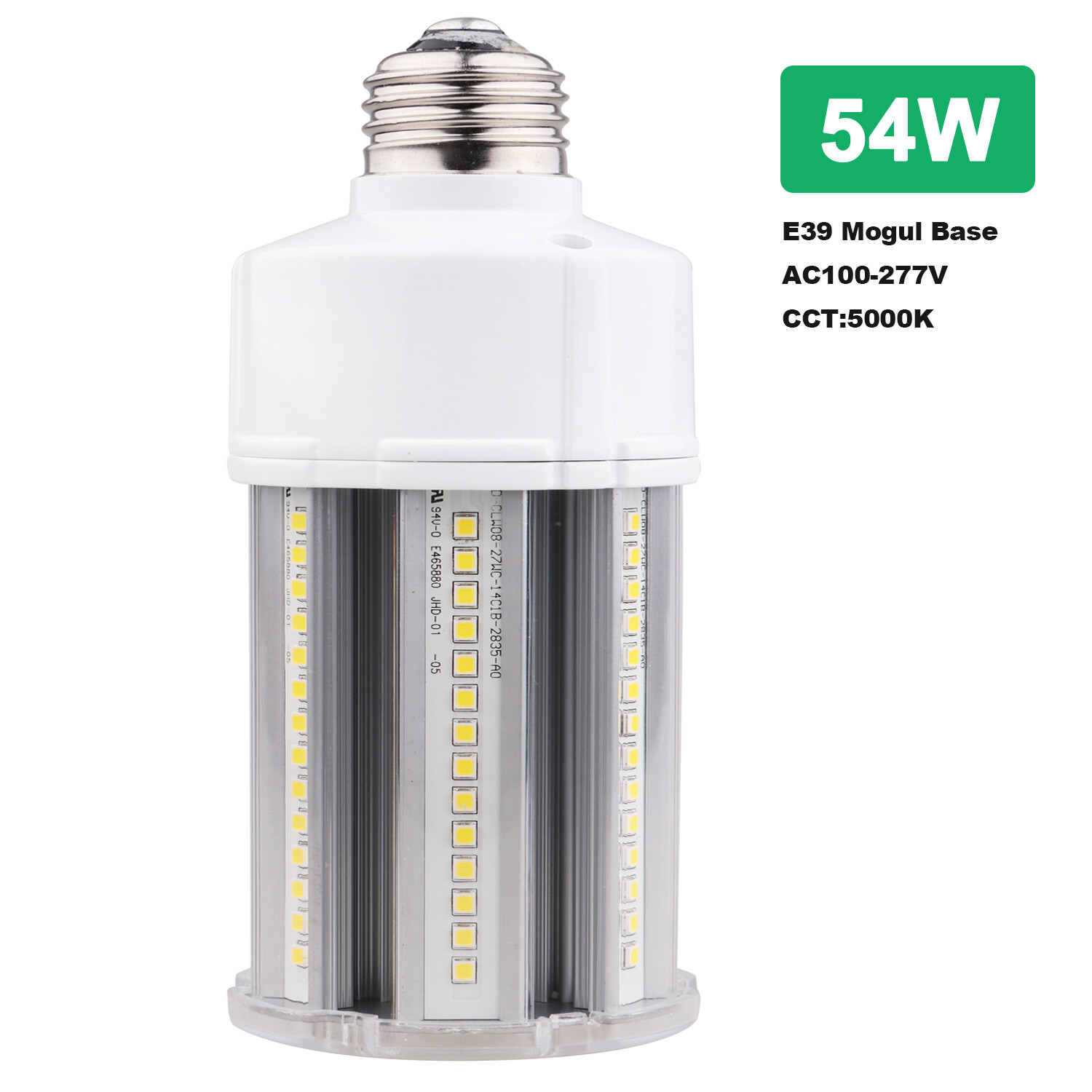 54W 75W 100W 120W LED Bulb Lights Corn Lamp 5000K E39 Base DLC UL ...