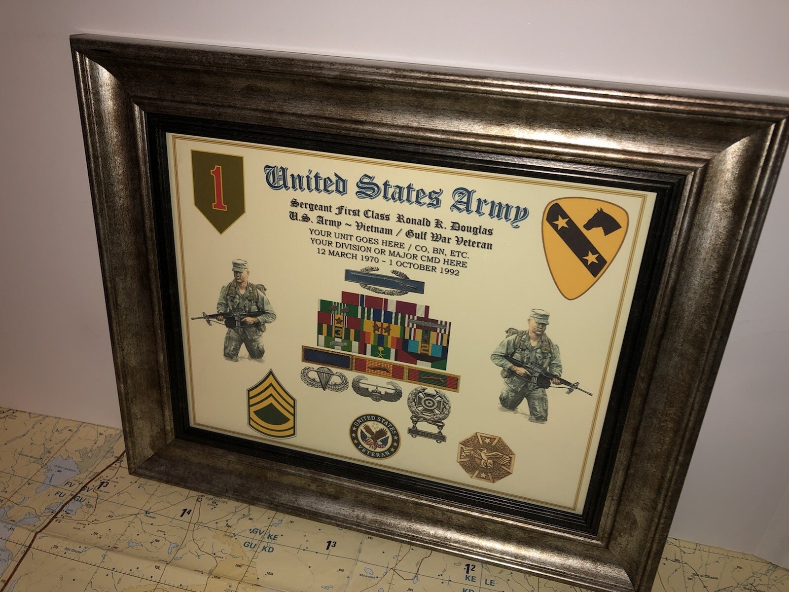 U.S. ARMY - SERGEANT FIRST CLASS / VETERAN RIBBON RACK PRINT W/AWARDS ...
