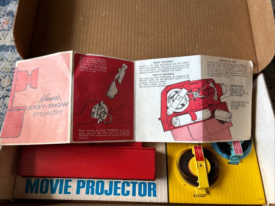 Vintage Kenner Easy Show Movie Projector 1969 W/3 Reels, Superman ...