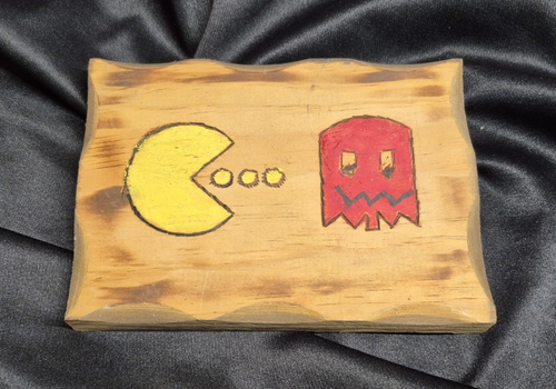 Pac-Man wooden plaque sign handmade vintage rustic craft video game ...