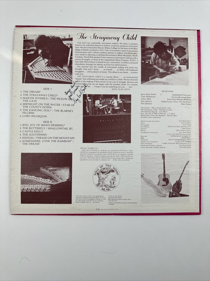 The Strayaway Child by Jerry Read Smith Tom Fellenbaum Vinyl LP Record ...