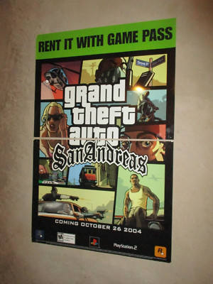 Grand Theft Auto San Andreas Rockstar PS2 Blockbuster Video Promo ...