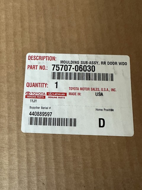 Genuine OEM Door Reveal Molding for Toyota 7570706030 for sale online ...