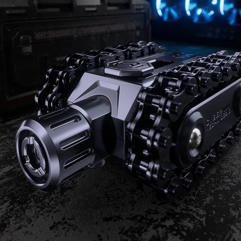 EDC Tank Roller Fidget Spinner Metal Ratchet Push Card Slider Fingertip ...