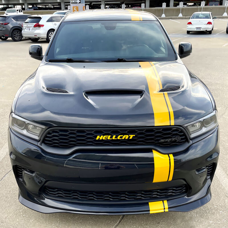 Gloss Yellow SRT Rally Racing Stripes Graphic Decals For Dodge Durango ...