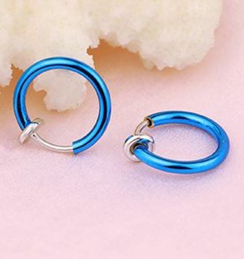 1 Pair Spring Clip On Hoop,Ear Ring,Earrings,Ear Bone Ear Cuff ½" 13MM ...