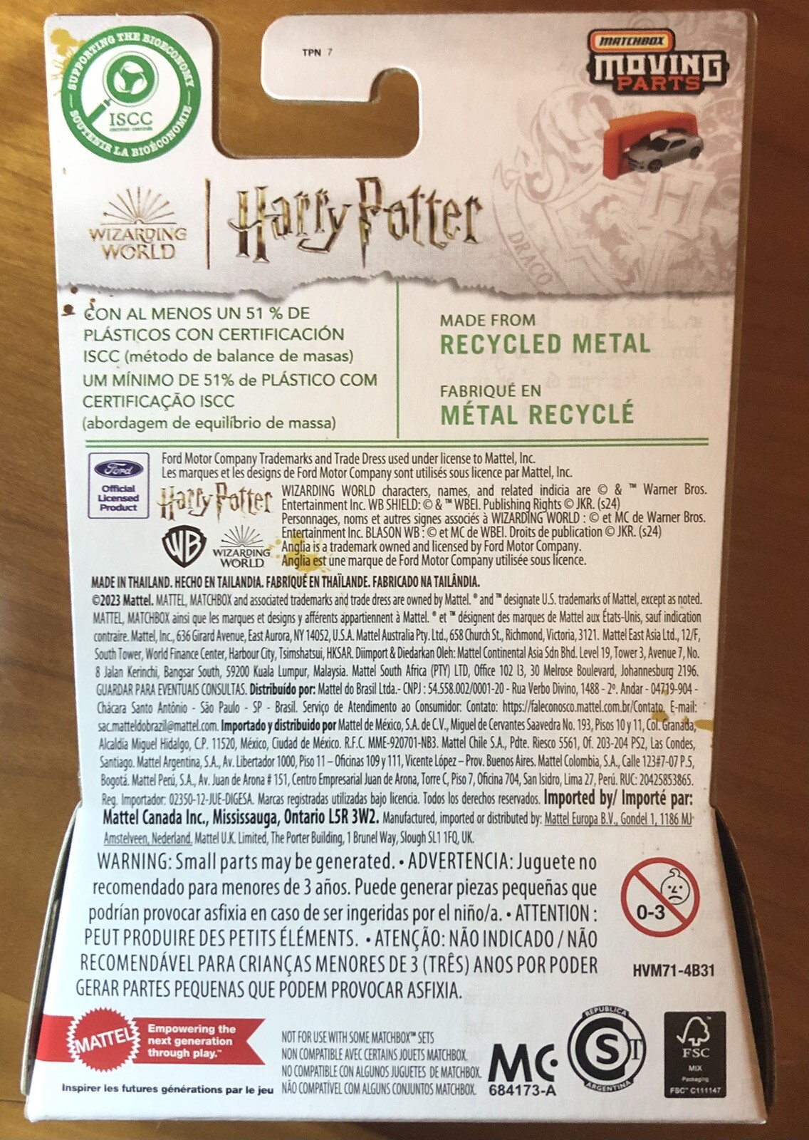 Matchbox Moving Parts 1962 BLUE & WHITE FORD ANGLIA HARRY POTTER ...