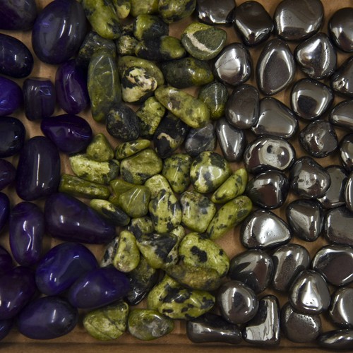 1 lb Tumbled Stone Collection Purple Agate Nephrite Jade Hematite | eBay