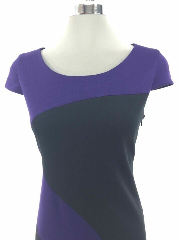 LIZ CLAIBORNE BLACK PURPLE Color Block Dress, size 4 Elegant | eBay