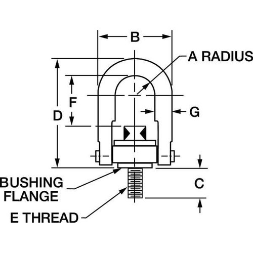 Adb Hoist Rings 23322 Safety Engineered Hoist Ring, 2500Lb. Wll ...