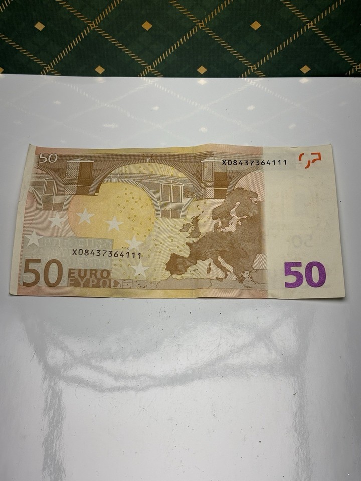 50 Euro Banknote Circulated European Union Currency Bill 2002 Paper ...