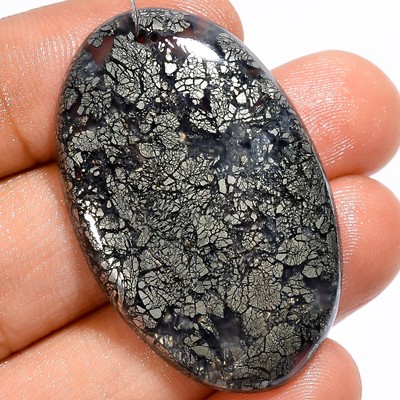 Natural Marcasite Agate Oval Cabochon Drilled Gemstone 44.5 Ct ...