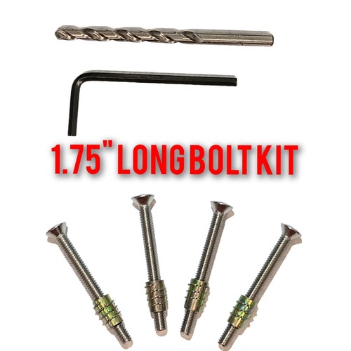 4x #8-32 Stainless 1.75" Electric Guitar Neck Bolts and Inserts w ...