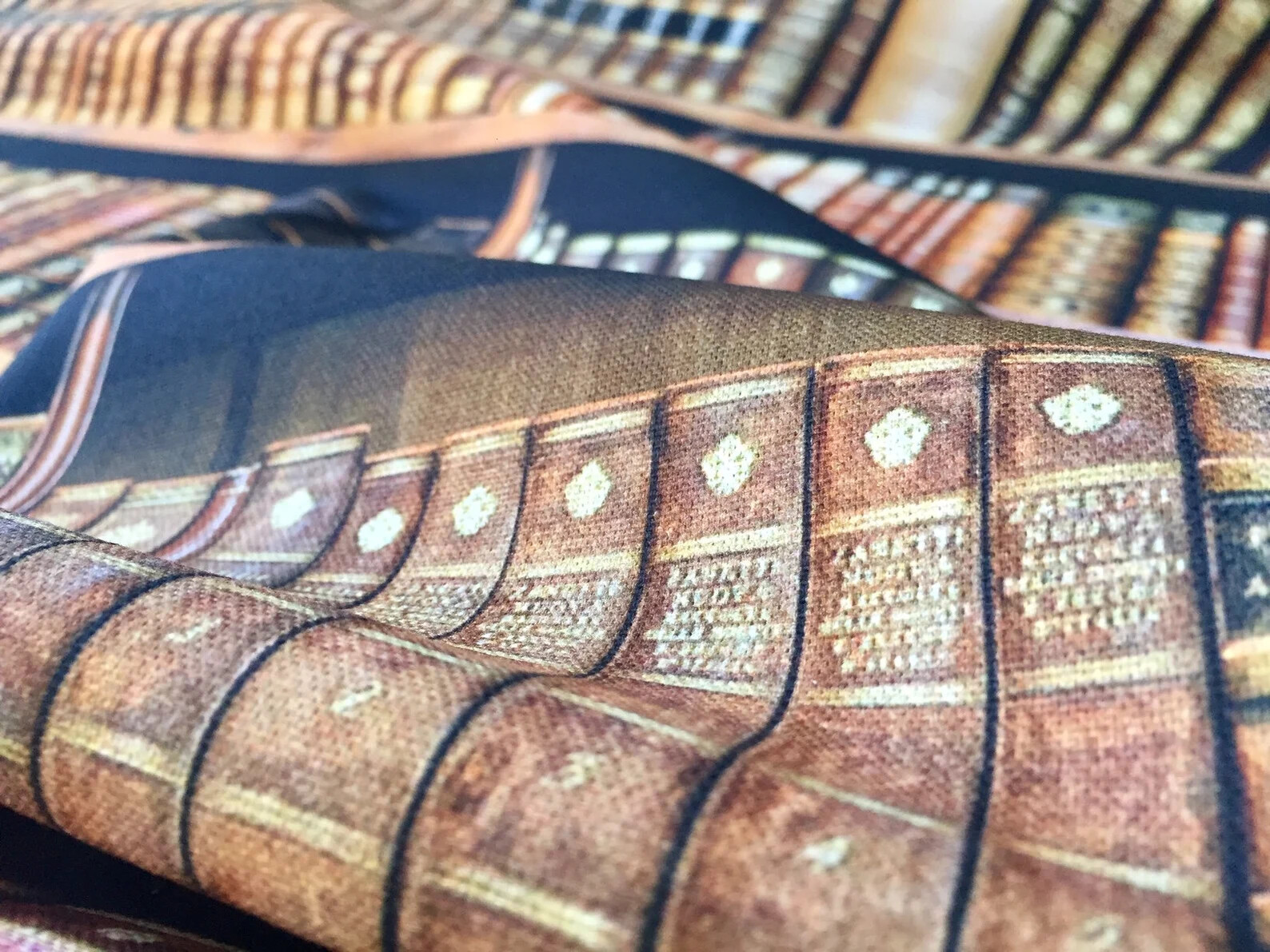 Library Bookshelf Book Print Fabric Bookcase Drop Curtain Cotton Decor ...